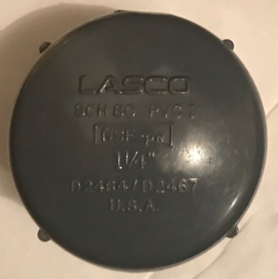 LASCO 1-1/4-inch Cap - Schedule 80 Gray PVCI - D2467 - F-Slip - 1 1/4 ...