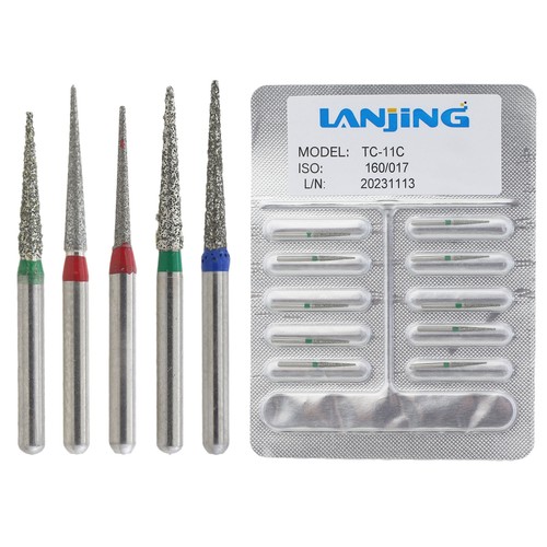 Diamond Dental Burs FG Needle Taper Conical End TC-10 11C 20F High ...