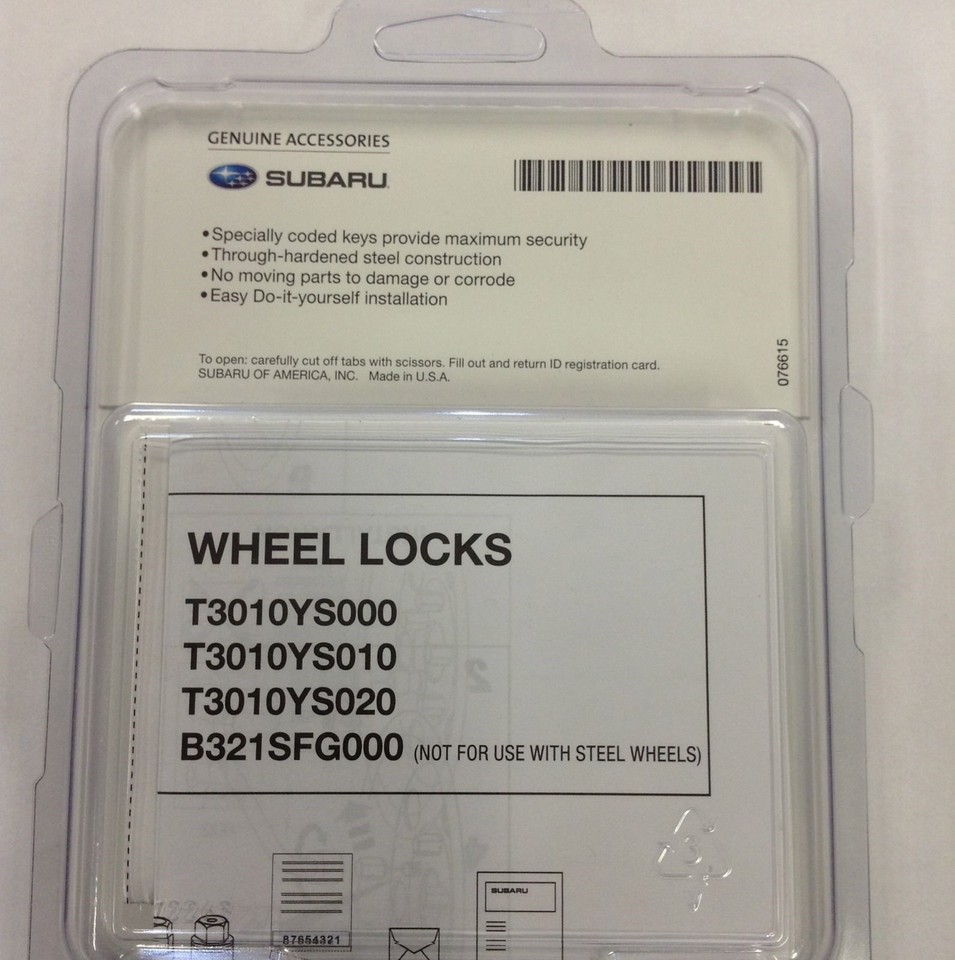 2009-2026 Subaru Alloy Wheel Lock Lug Nuts Set OEM B321SFL001 Genuine ...