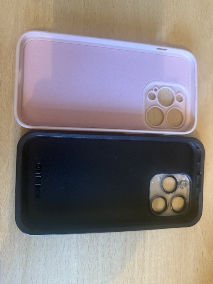 2 X iPhone 12 Pro Cases. One Otterbox One Generic. Black And Pink | eBay UK