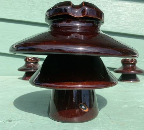 Vintage Porcelain Utility Power Pole Insulator Large Mushroom Shape ...