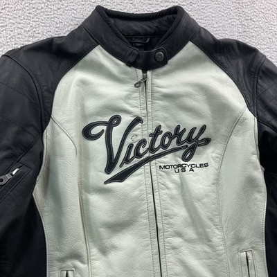 Victory Motorcycles USA Leather Biker Jacket Women XL Black Full Zip ...
