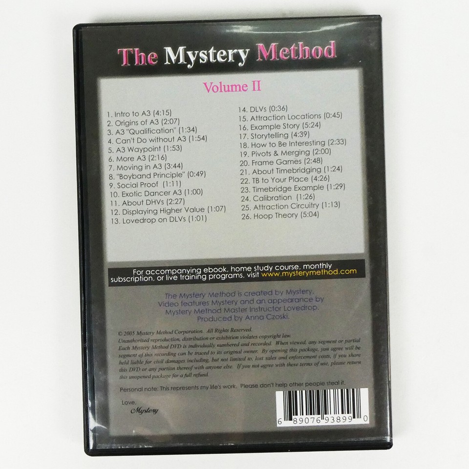 THE MYSTERY METHOD VIDEO ARCHIVES 5 DVDs Pick-Up Artist Seduction how to women | eBay