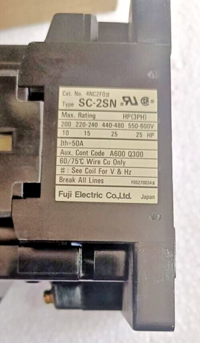 Fuji magnatic contactor sc-2sn(50) 380-440v with free expedited ...