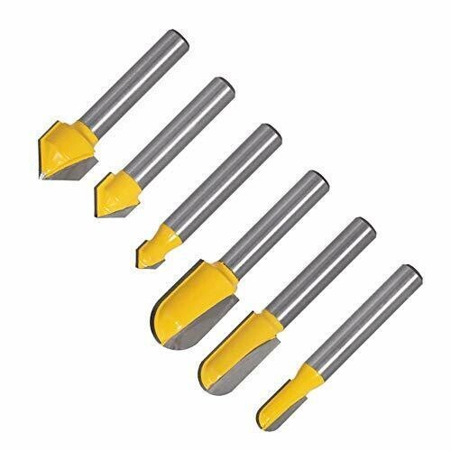Wolfride V Groove Router Bits and Round Nose Bit 1/4-Inch Shank | eBay
