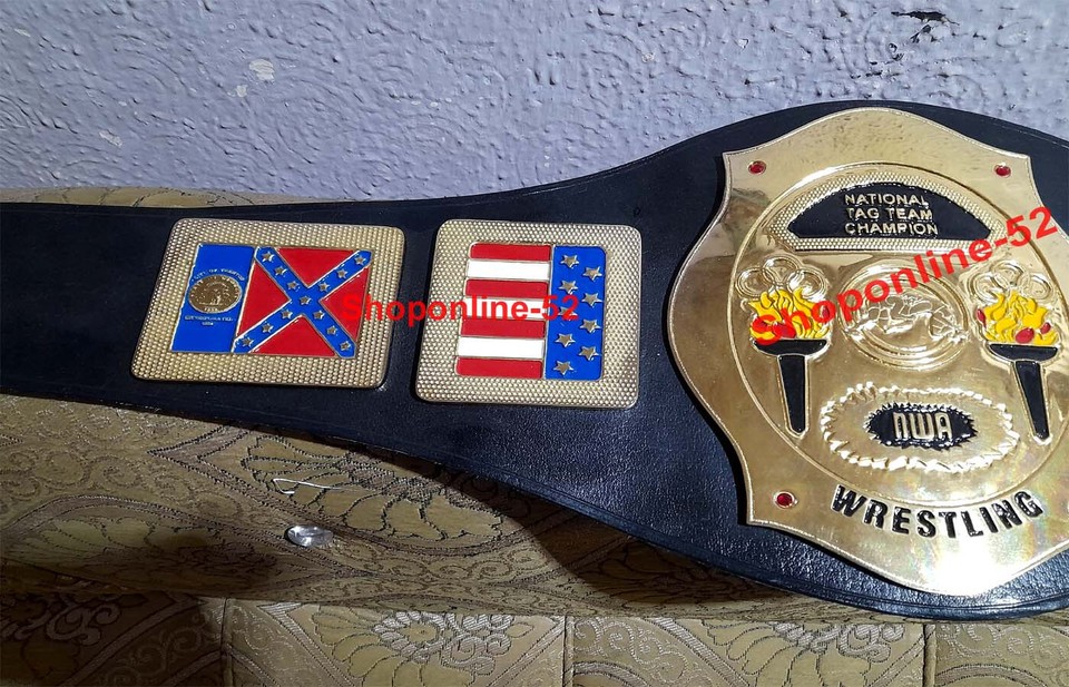 NWA National Tag Team Heavyweight Wrestling Championship Leather Strap ...