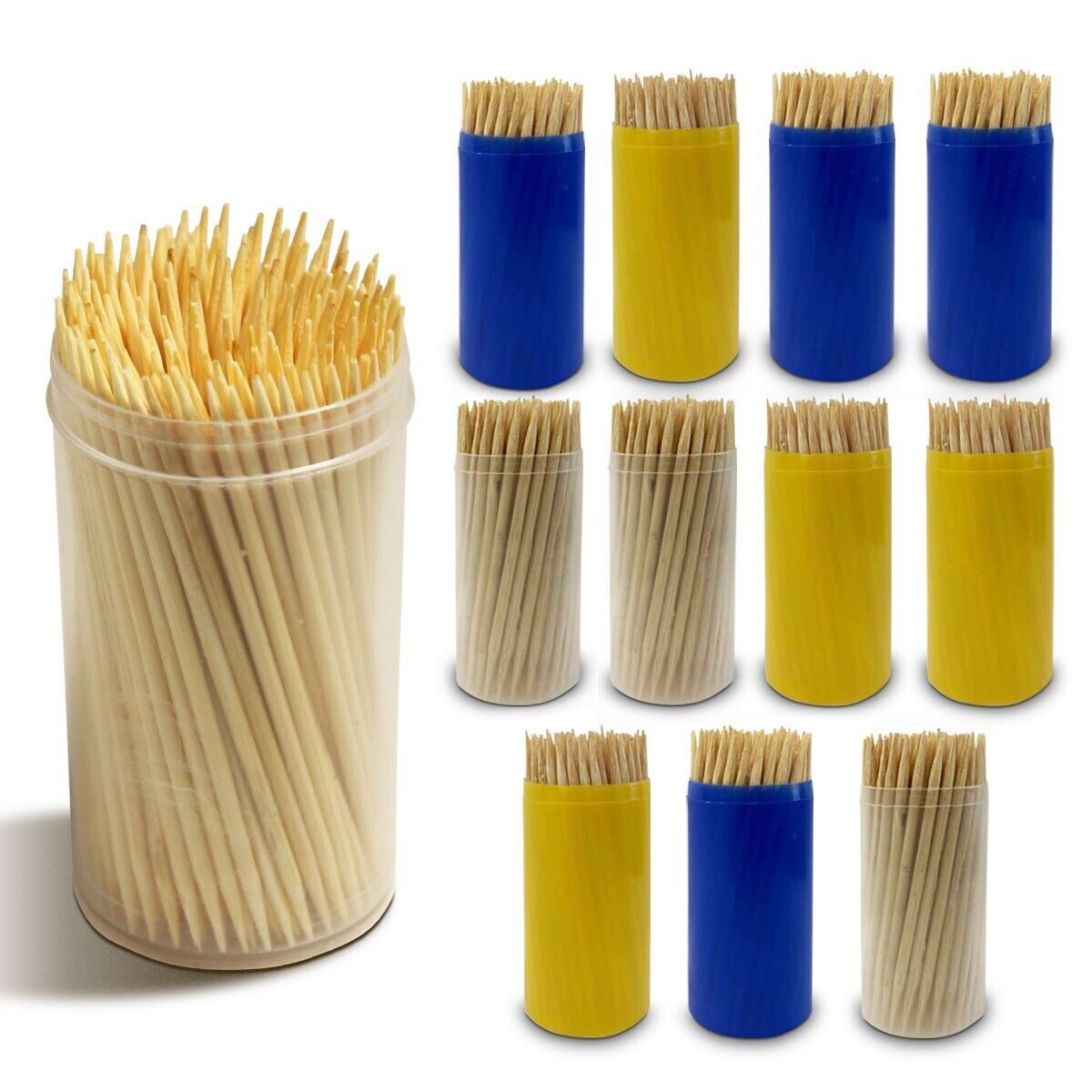 1200 Bamboo Wooden Toothpicks Cocktail Sticks Dental Floss Oral Care ...