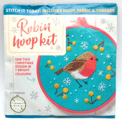 Winter Robin Embroidery Kit 5” Hoop Art by Jenny Blair NIP | eBay