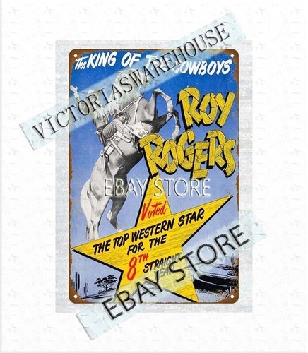 poster wall decor 1951 ROY ROGERS KFS COMIC STRIP PROMOTIONAL metal tin ...