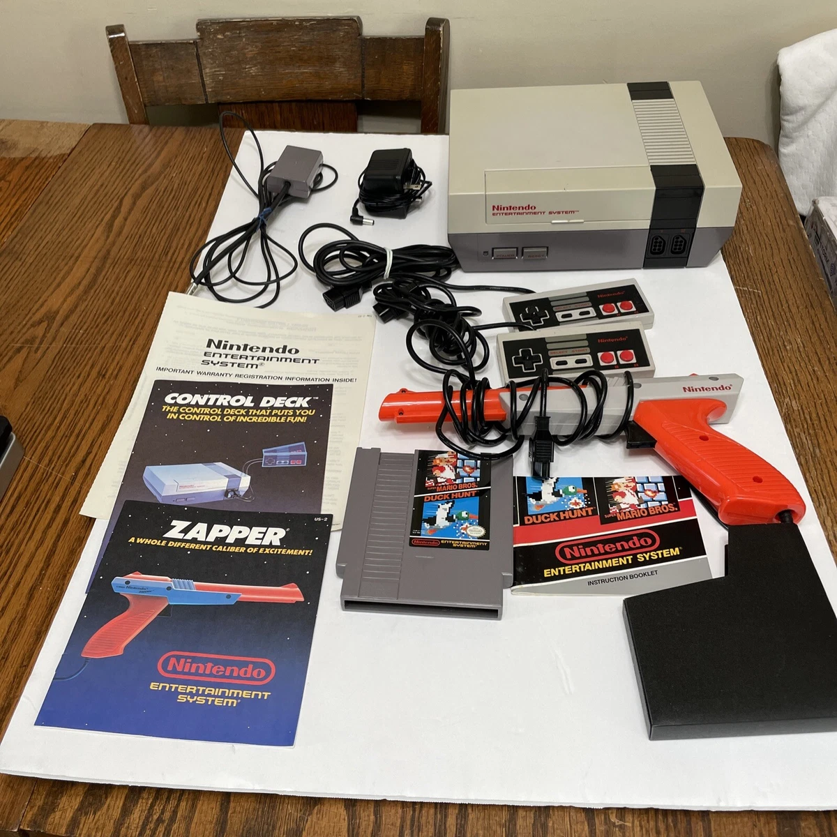 Nintendo Entertainment System NES Console with games, controllers, and ...