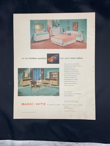 Magazine Ad* - 1955 - Basic-Witz Furniture - Waynesboro, VA - Mid ...