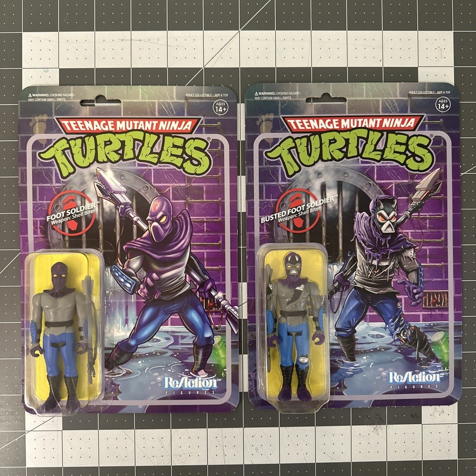 ReAction Figures TMNT Foot Soldier Busted New MOC Sealed Ninja Turtles ...