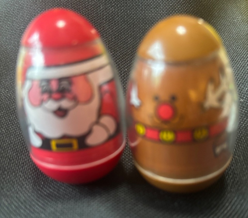 Vintage 1976 Hasbro Weebles Wobble Santa Claus & Rudolph The Red-nose ...