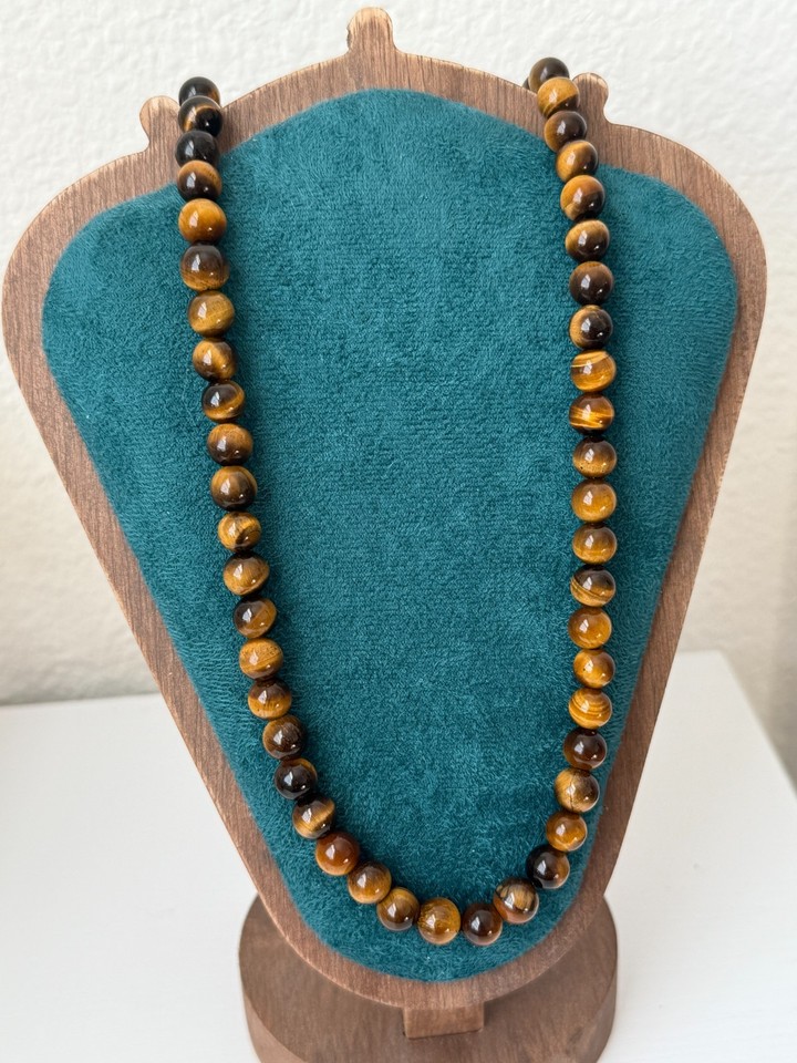 David Yurman .925 Sterling Silver Tiger's Eye Spiritual Bead Necklace ...