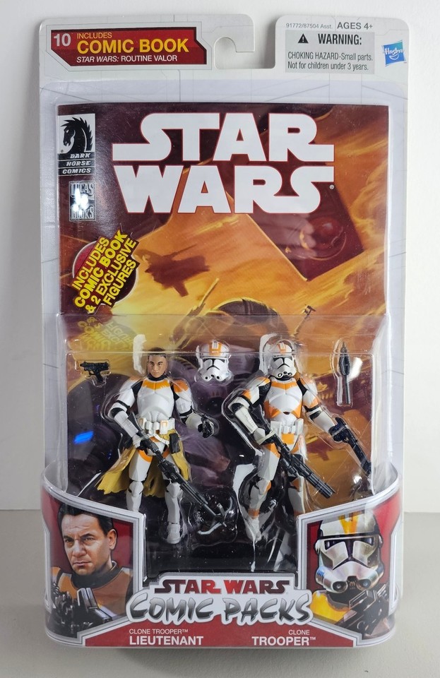 Star Wars Clone Trooper Lieutenant Figure Set Comic Pack 10 Routine ...