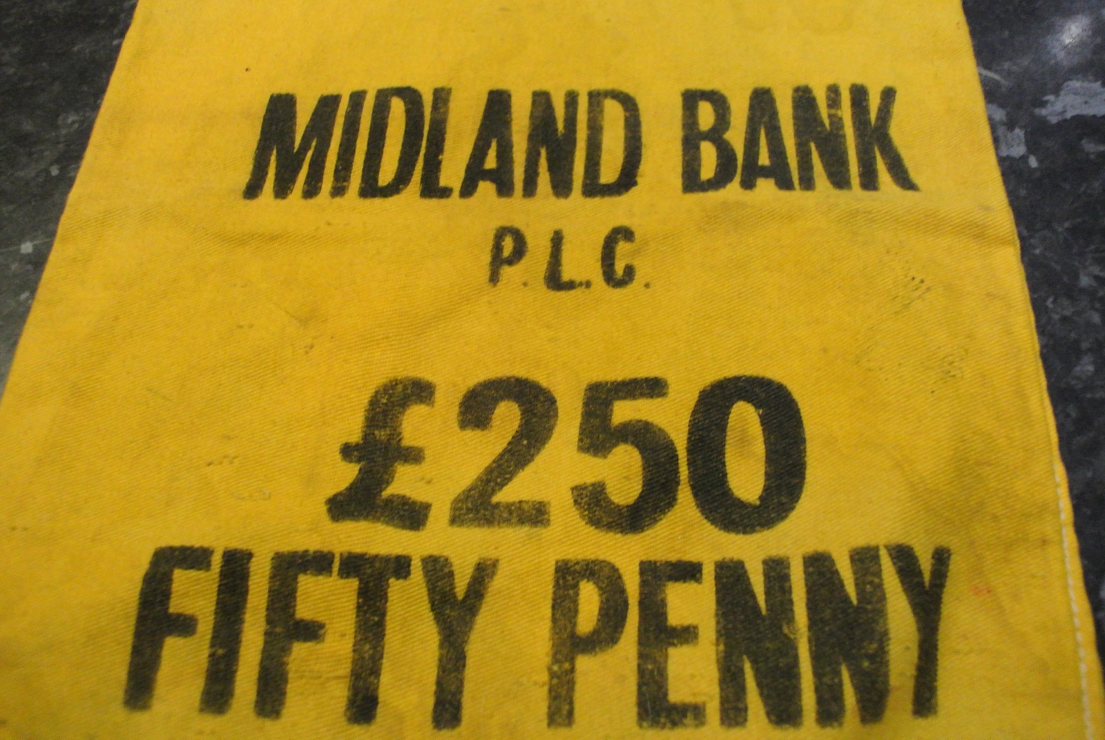 Vintage Midland Bank Money Bag £250 in Fifty Pence | eBay UK