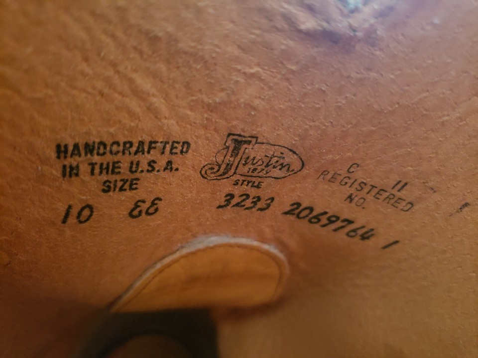 Justin Brock Roper 3233 Boots HndCrftd Black Leather Cowboy Boots Mens ...