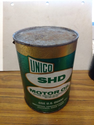 VINTAGE Unico SHD Motor Oil Can - FULL | eBay