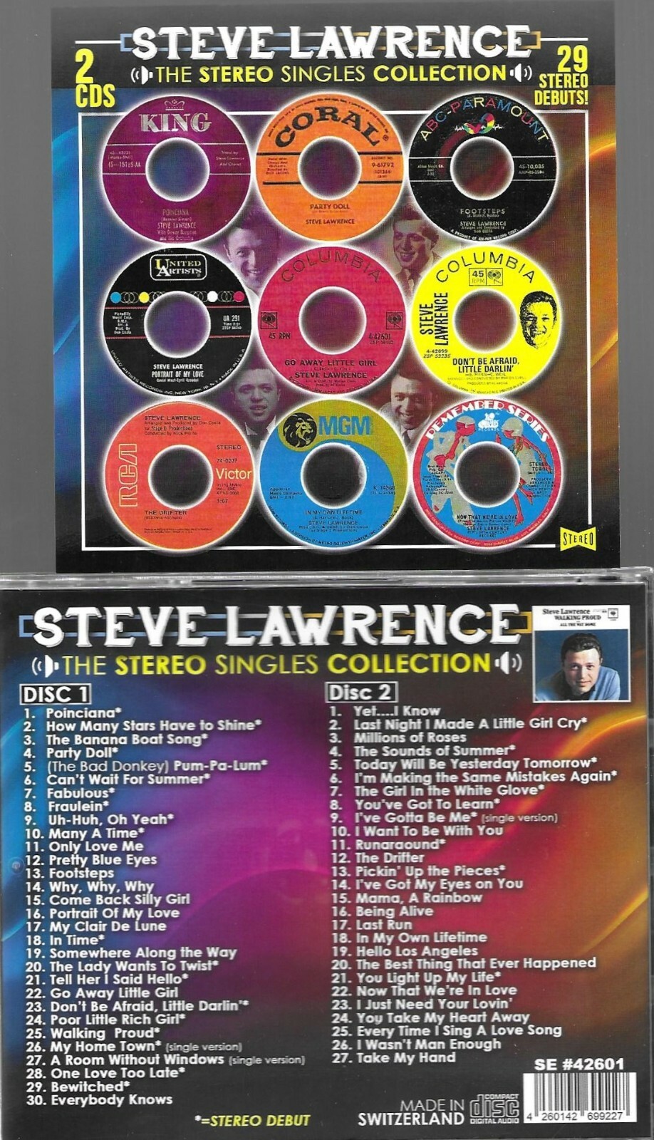 STEVE LAWRENCE-STEREO SINGLES COLLECTION-2 CD-57 CUTS-29 STEREO DEBUTS ...