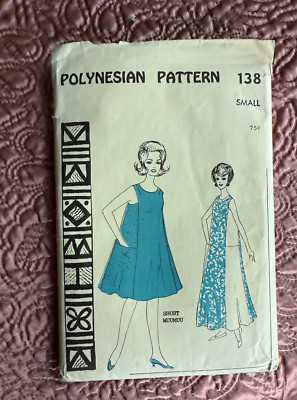 Vintage 1960's Polynesian Pattern 138 Hawaiian Short Muumuu Muu Muu ...