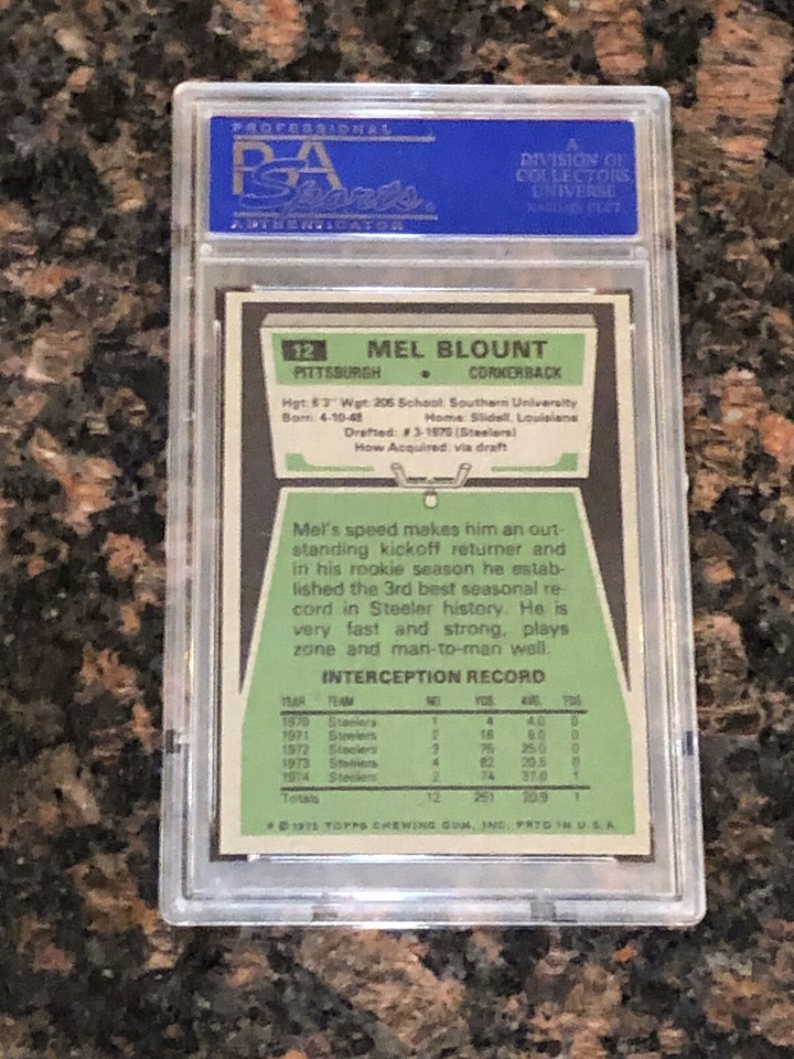 1975 Topps Mel Blount Pittsburgh Steelers #12 Football Card PSA 8 | eBay