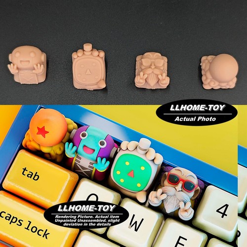 Anime DBZ Master Roshi 4PCS Customized Resin 3D Print keycaps unpainted ...