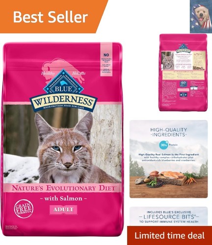 High Protein Natural Adult Dry Cat Food - Salmon Flavor - 11lb Bag | eBay