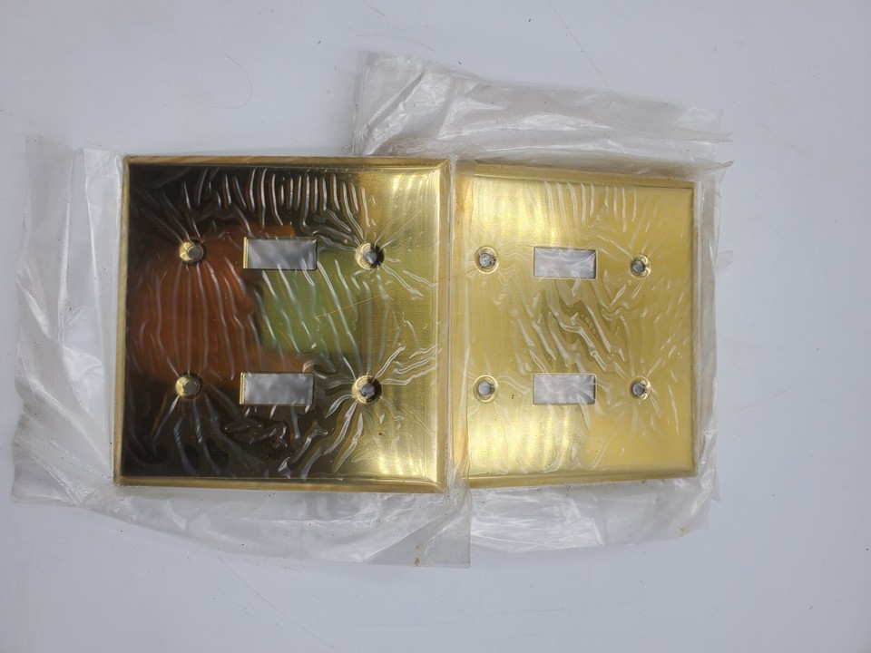 3 Polished Brass Light Switch Plate Cover vintage Double New | eBay