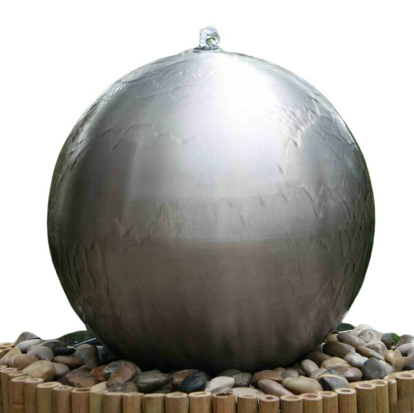 Sphere Ball Water Feature Fountain Cascade Contemporary Brushed ...