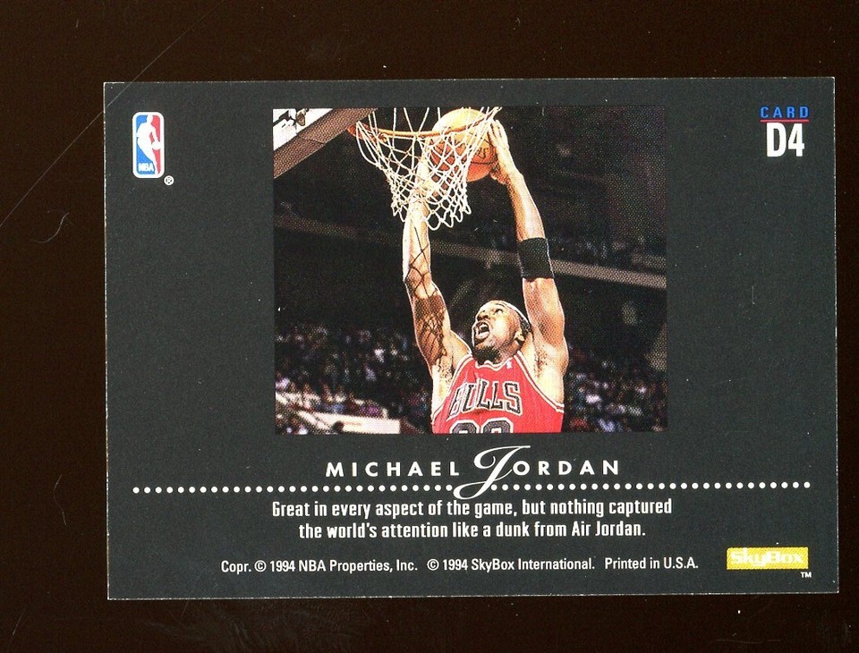 1993-94 Skybox Premium Dynamic Dunks #D4 Michael Jordan Chicago Bulls ...