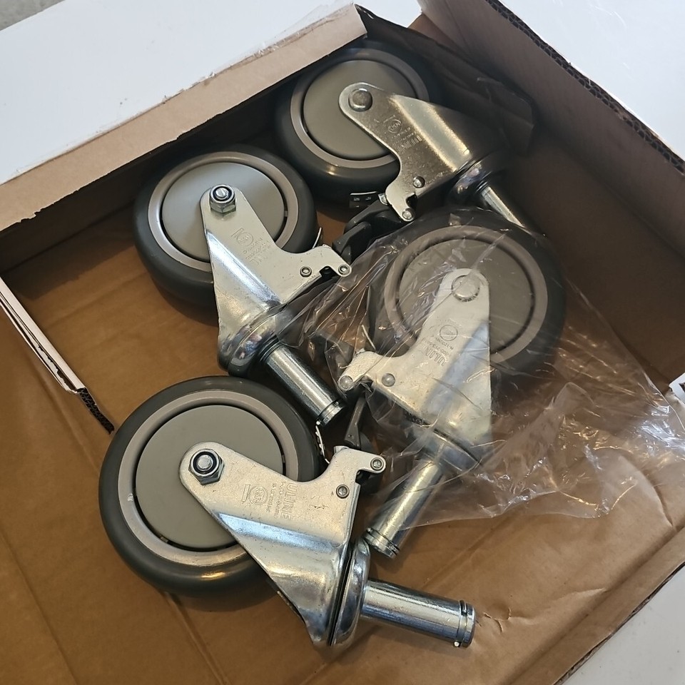 New Uline H-1205WH-C 5” Chrome Swivel Caster for Wire Shelving Unit 4 ...