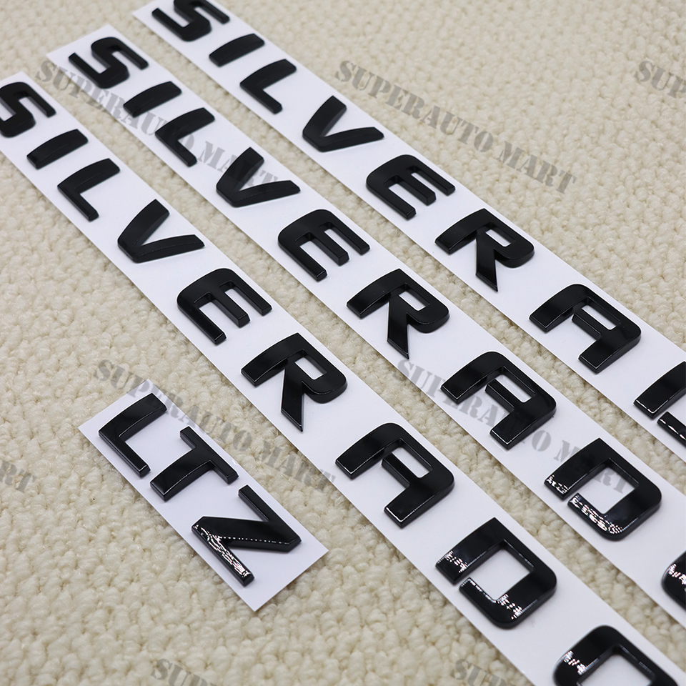 Tailgate Fender Letters Gloss Black For 2007-2018 Silverado LTZ Emblem ...
