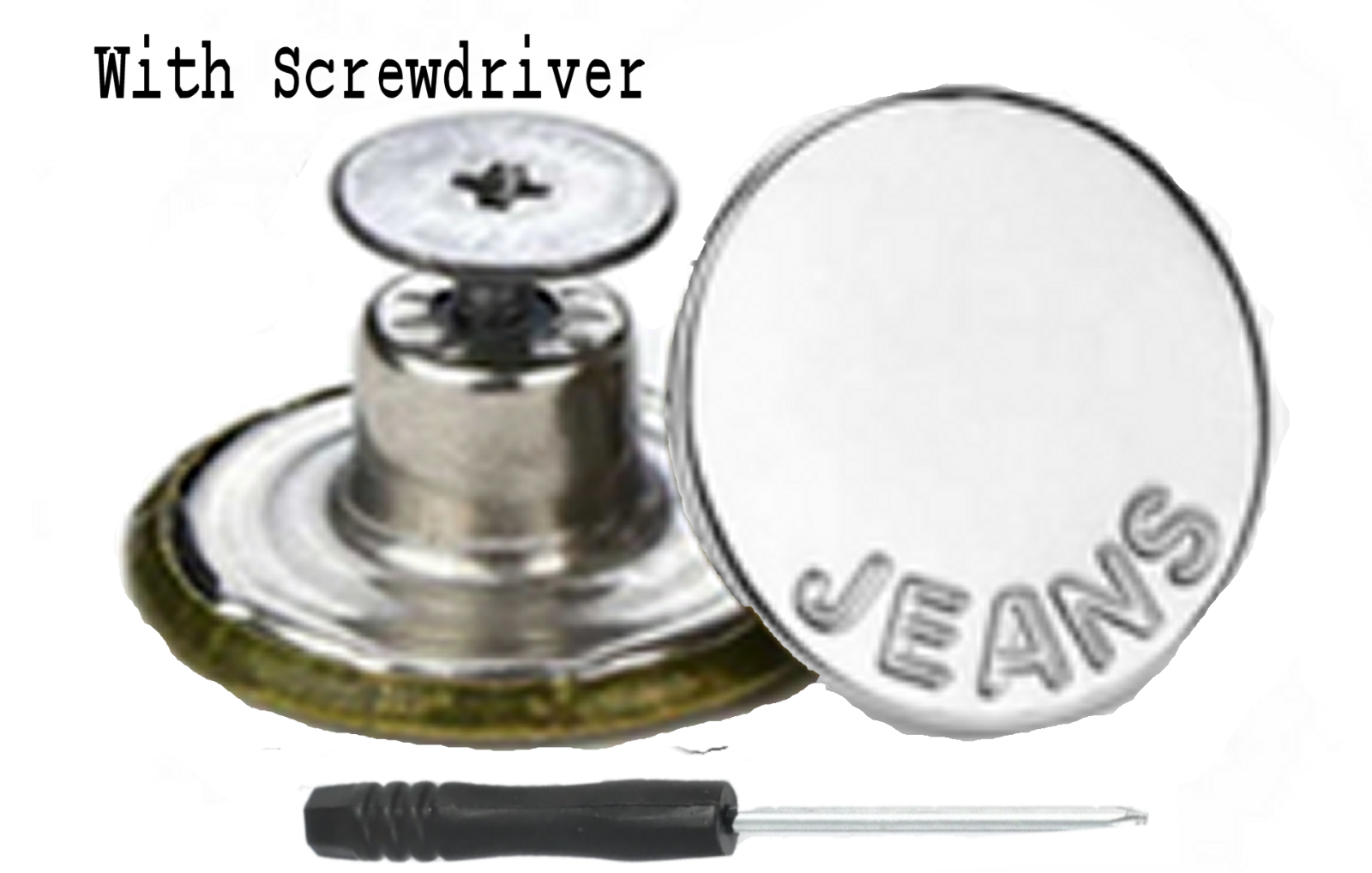 Screw together Jeans Tack Button, Stud Rivet NO-SEW 17mm Replacement ...