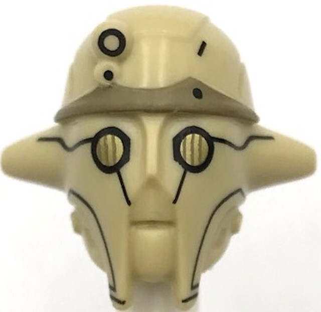 Lego New Tan Minifigure Head Modified SW Mark IV Architect Droid Gold ...