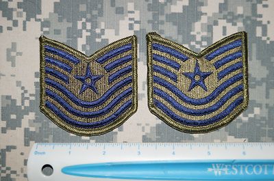 Military Patch US Air Force BDU Blue Master Sergeant E-7 Rank FEMALE ...