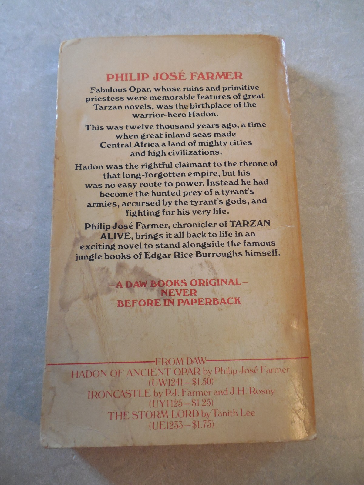 FLIGHT TO OPAR by PHILIP JOSE FARMER, DAW BOOKS #197, 1ST, 1976 ...