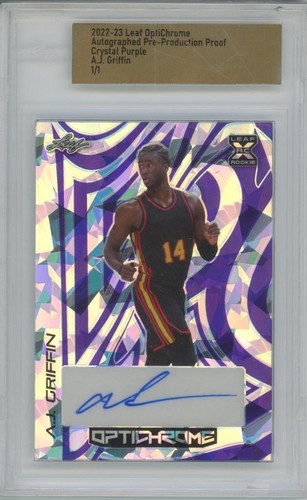 2022 Leaf OptiChrome Proof Crystal Purple A.J. Griffin 1/1 RC Auto ...