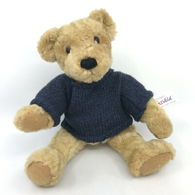 Sunkid Germany Blonde Plush Teddy Bear in Navy Knit Sweater 10in ...
