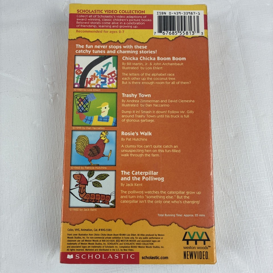 Chicka Chicka Boom Boom Scholastic Video Collection VHS 2002 Weston ...