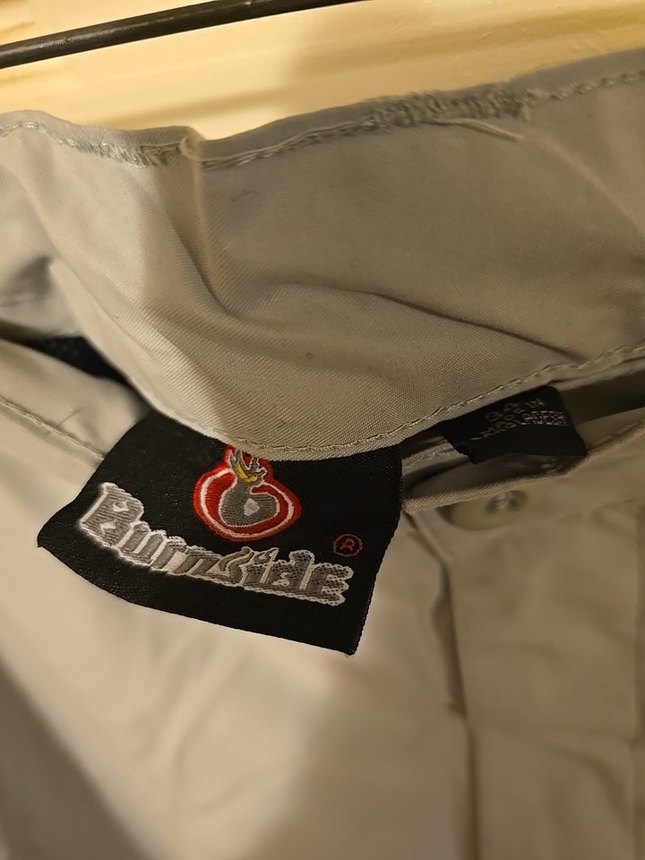 mens burnside lightweight cargo pants light gray hiking relaxed fit sz ...
