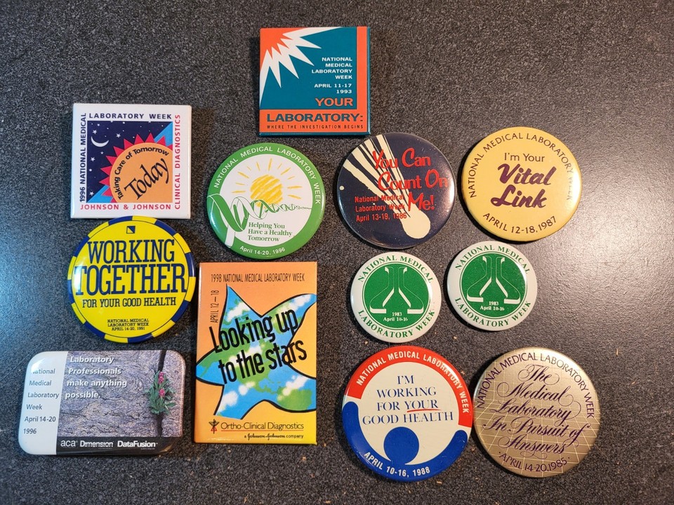 National Medical Laboratory Week pins lot of 12 | eBay