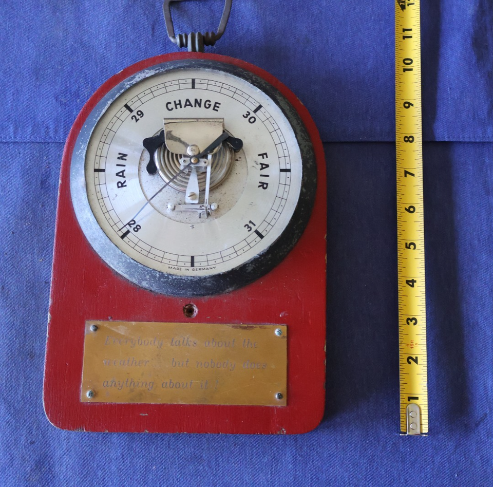 Vtg/ Antique Aneroid Barometer w/Visible Mechanism,Made in Germany ...