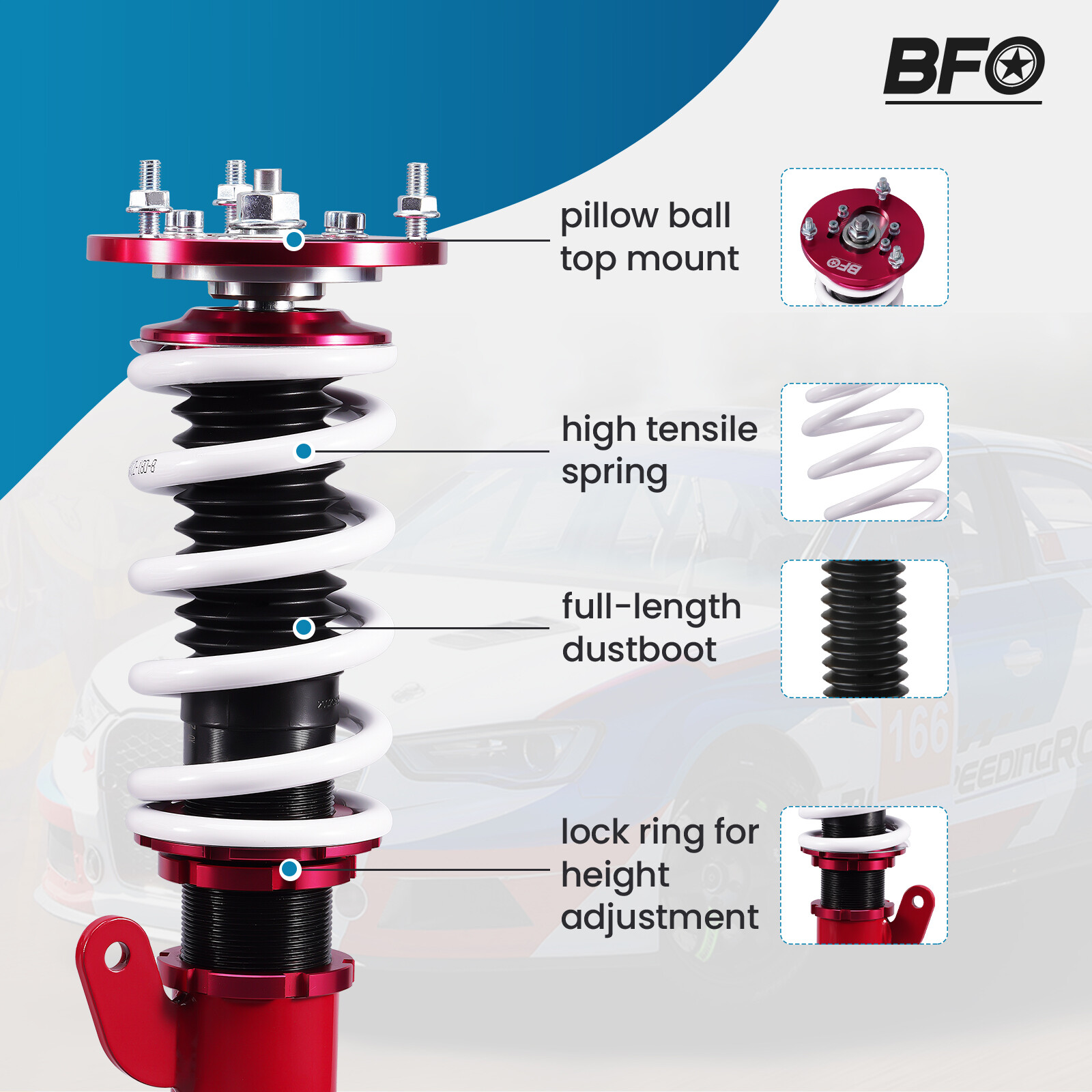 Coilovers For BMW E46 325i 330i 1998-2006 Struts Suspension Kit Adj ...