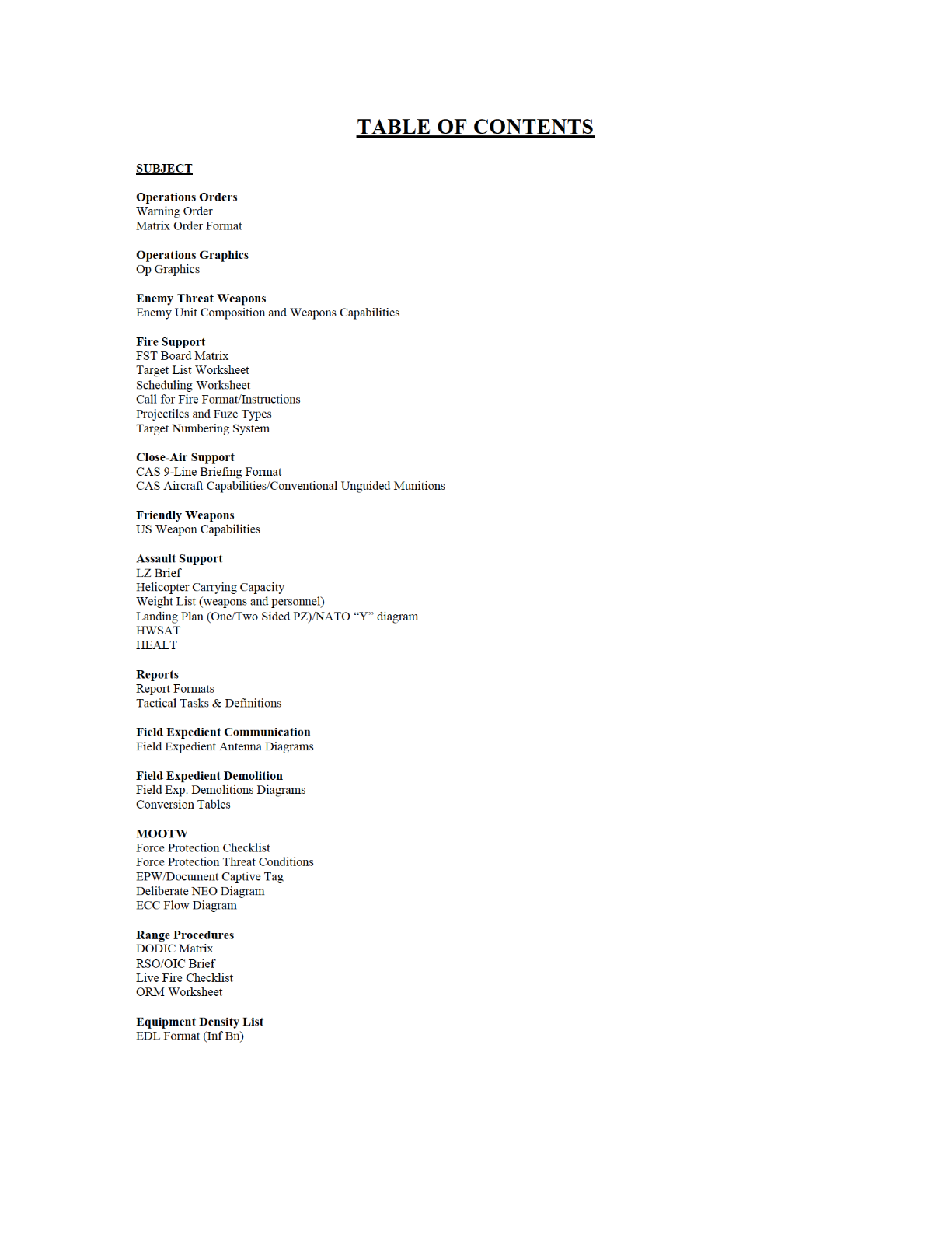 50 Page USMC Marine Corps PLATOON COMMANDERS TACTICAL NOTEBOOK Text on ...