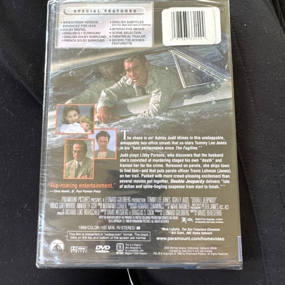 Double Jeopardy (DVD, 2000, Widescreen) NEW Ashley Judd Tom Lee Jones ...