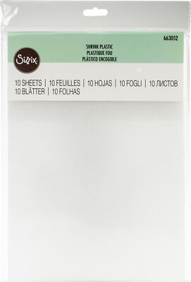 Sizzix Shrink Plastic 8.25 X 11.75 Inch - 10/Pkg | eBay