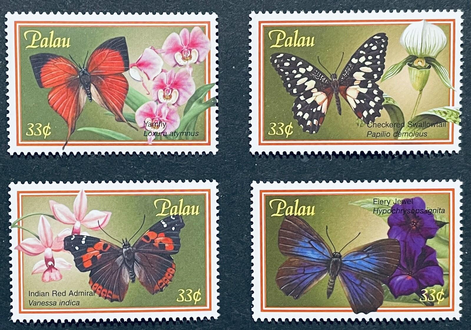 PALAU BUTTERFLY STAMPS SET MNH 2001 WILDLIFE INSECT FAUNA NATURE ...