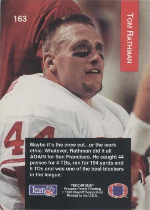 1993 Playoff Tom Rathman #163 for sale | eBay