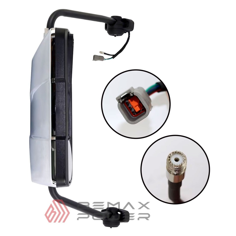 Chrome Power Heated Door Mirror with Arm For Mack Anthem, Passenger ...