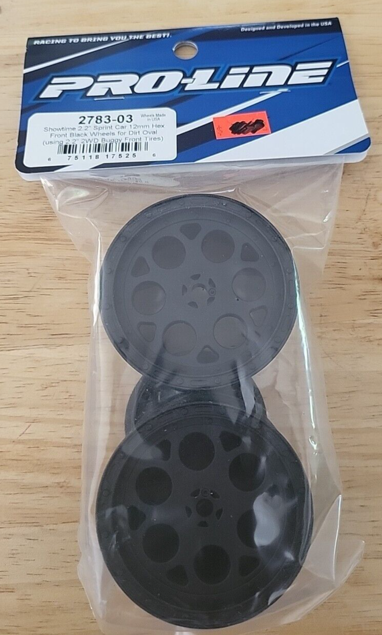 Pro-line 2783-03 Showtime 2.2" Sprint Car 12mm Hex Front Blk Wheels NIP ...